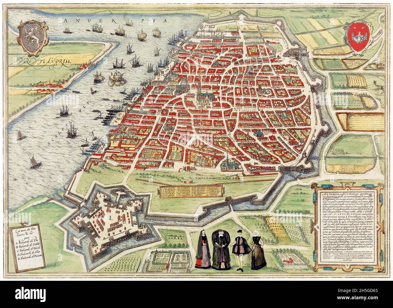 Antike karte von antwerpen Stockfotos und -bilder Kaufen - Alamy