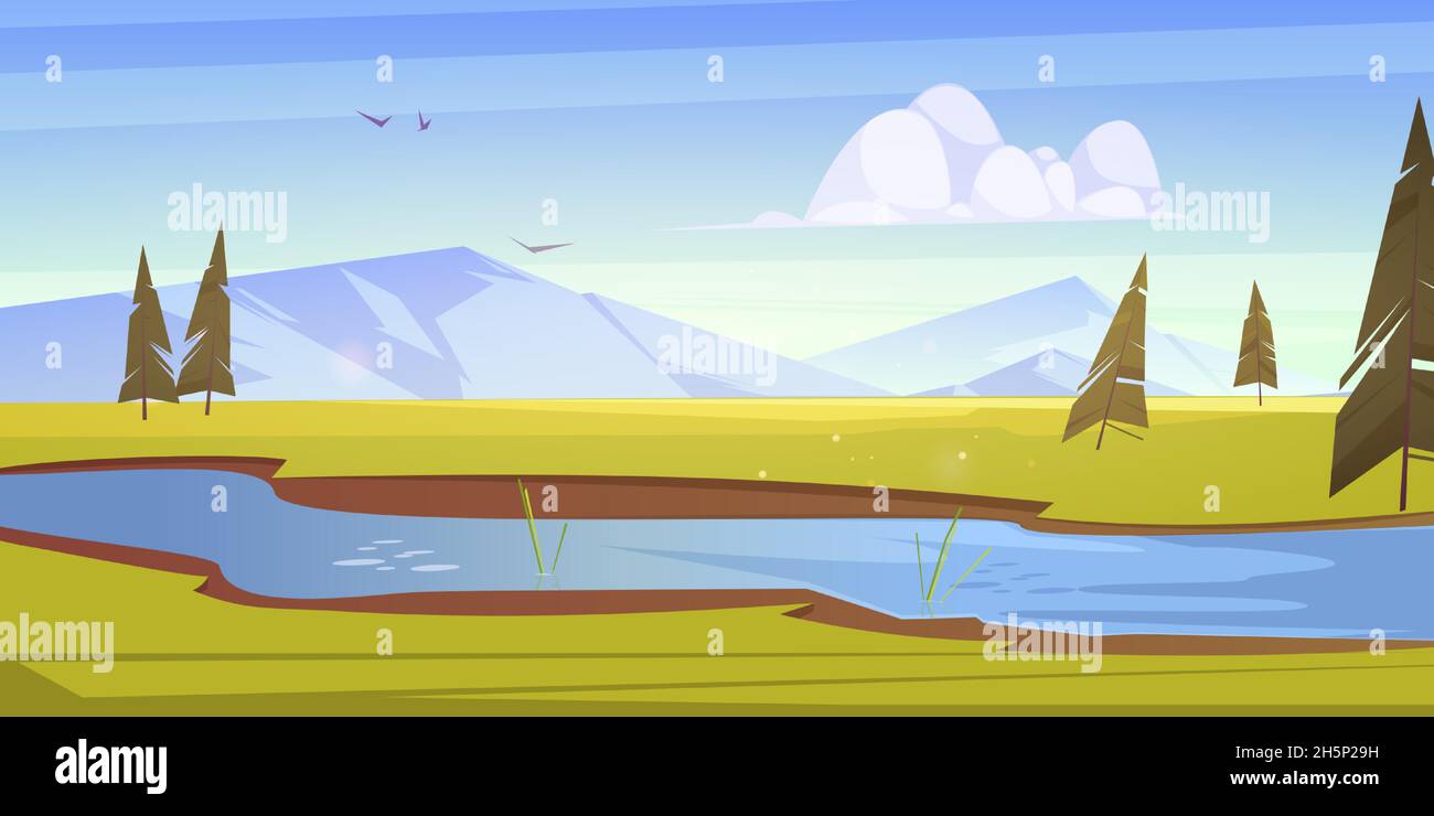 Fluss unter dem bewölkten himmel Stock-Vektorgrafiken kaufen - Alamy