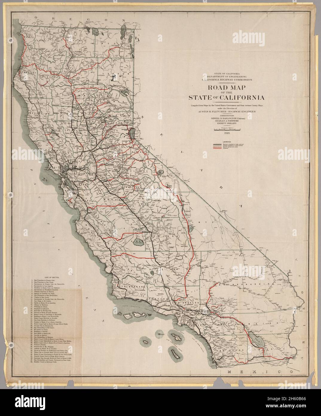 Historische kalifornische state highway karte -Fotos und -Bildmaterial ...