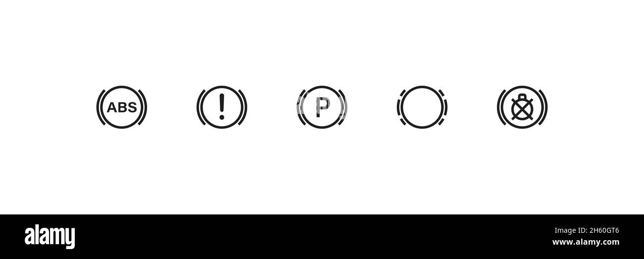 Kfz-Anzeige Armaturenbrett Symbol Satz, Transport Alarm Symbol Sammlung ...