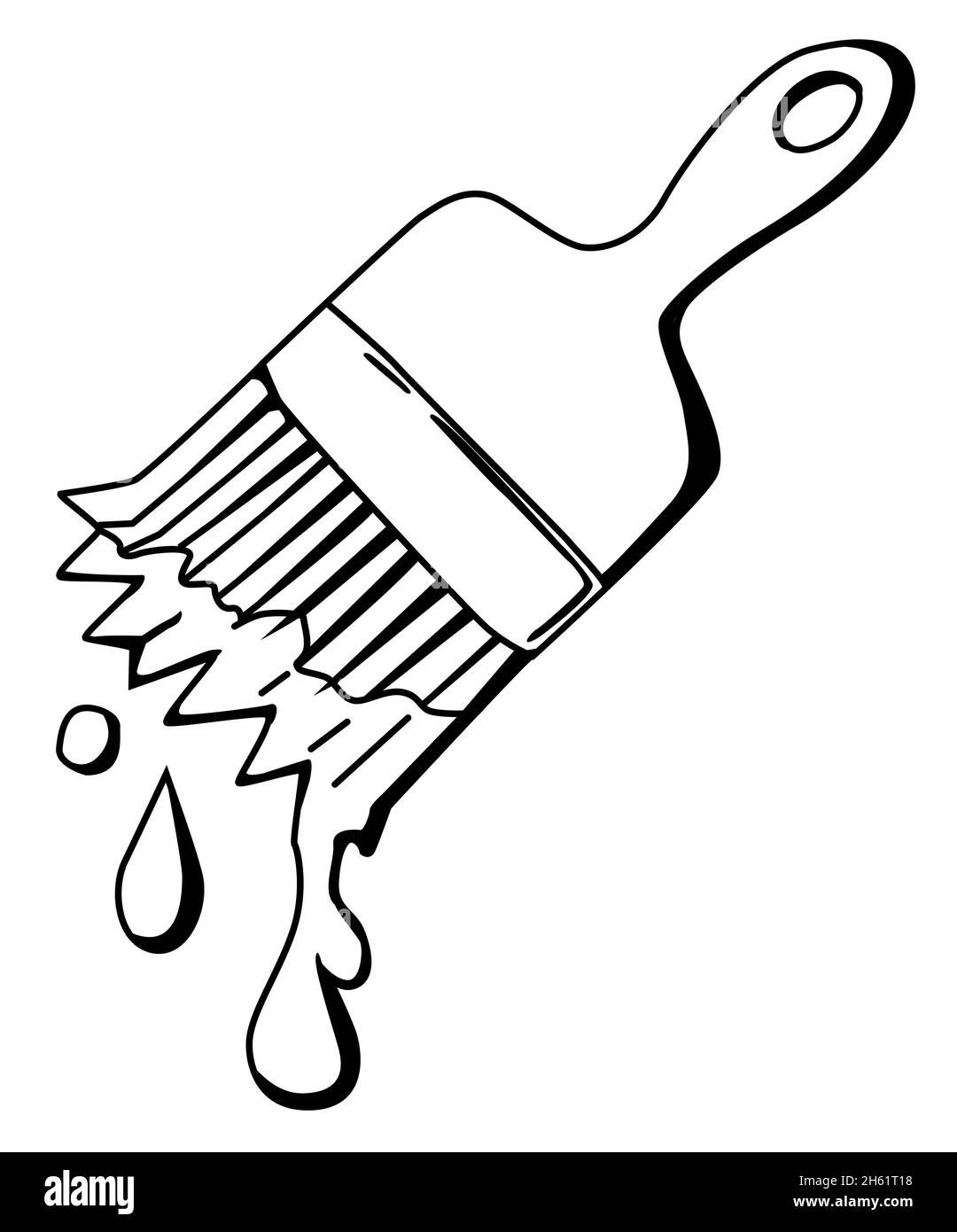 Pinsel breiten Objekt Cartoon Linie Zeichnung, Vektor, horizontal ...