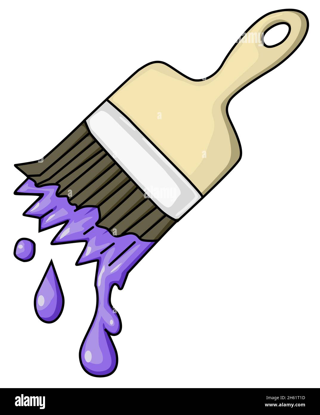 Pinsel breiten Objekt Cartoon Farbe Zeichnung, Vektor-Illustration ...