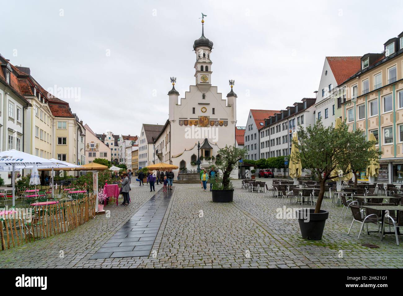 Das historische alte Rathaus in der Altstadt von kempten, bayern ...