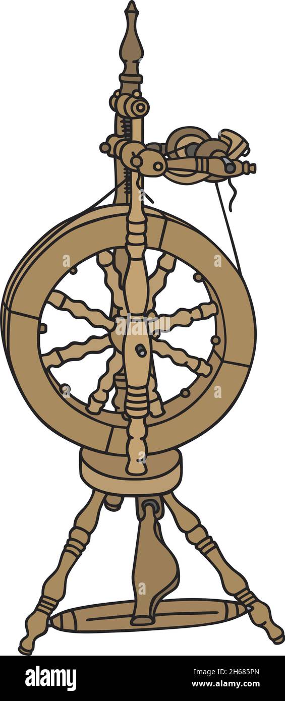 Spinning wheel drawing -Fotos und -Bildmaterial in hoher Auflösung – Alamy