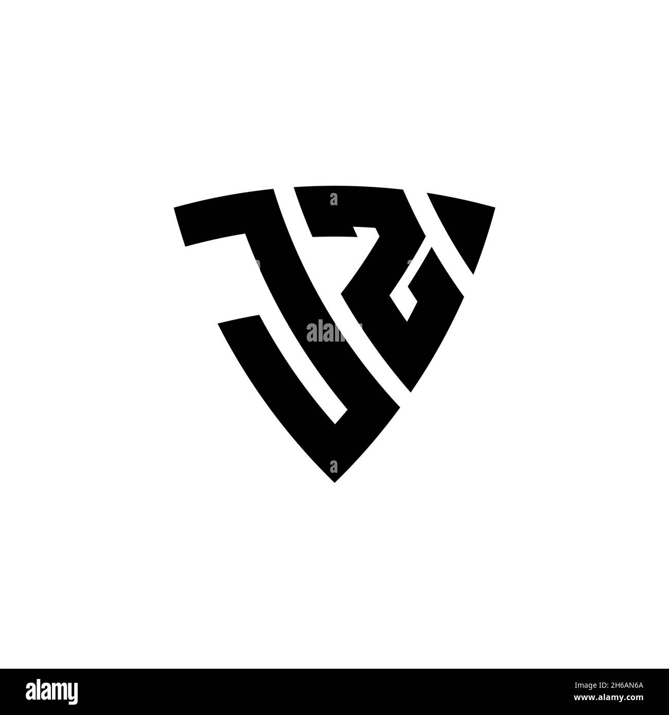 JZ Monogram Logo Brief mit Dreieck Schild Form Stil Design isoliert auf ...