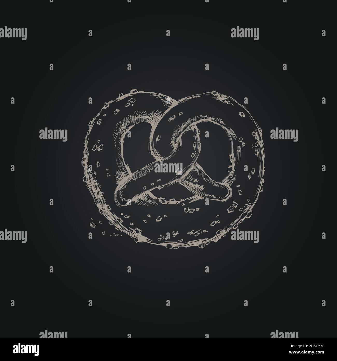 Brezel Hand Drawn Sketch Vektorgrafik. Brezel Skizze Zeichnung, Gravur ...