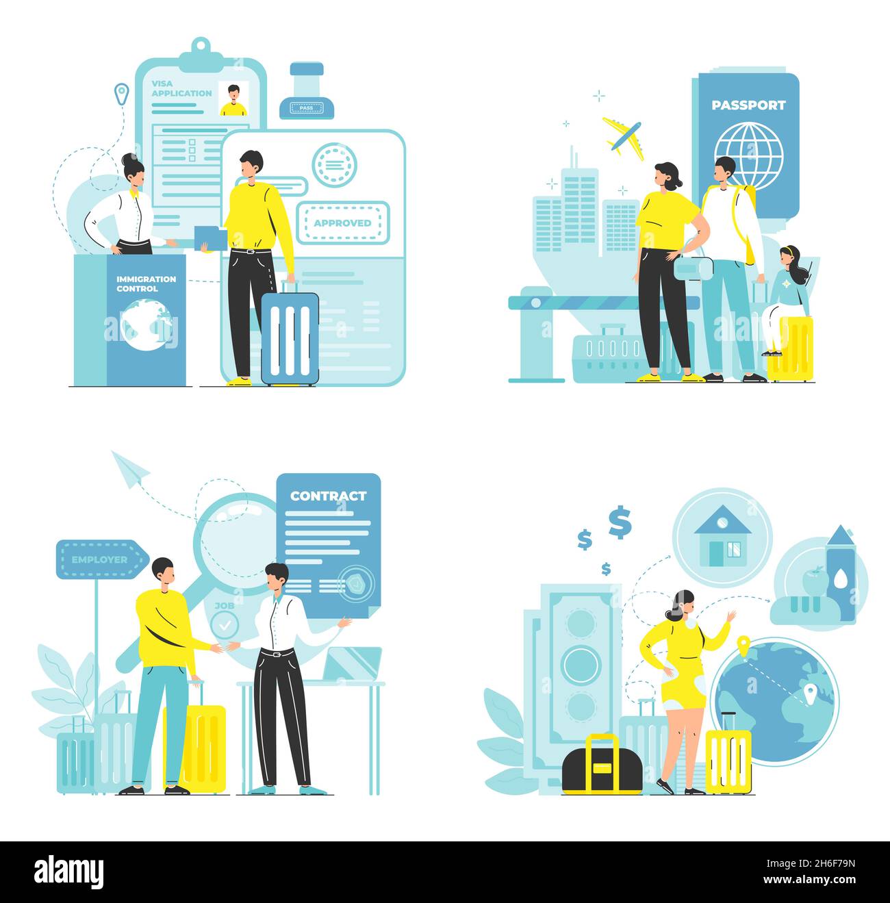Immigration cartoon -Fotos und -Bildmaterial in hoher Auflösung – Alamy