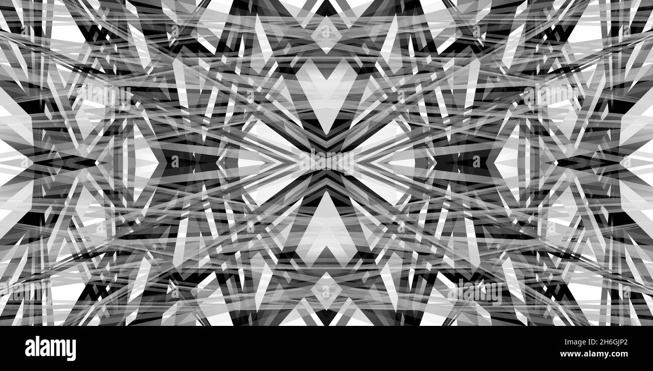 Geometrisches Jugendstil-Muster in Schwarz und Weiß für futuristische ...