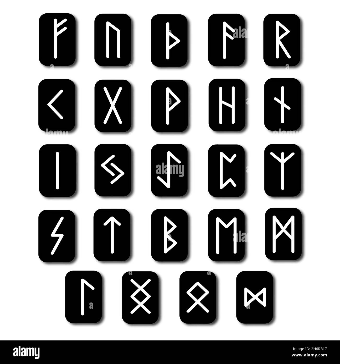 Rune Satz von Buchstaben, Runen Alphabet. Runenalphabet. Uralt ...