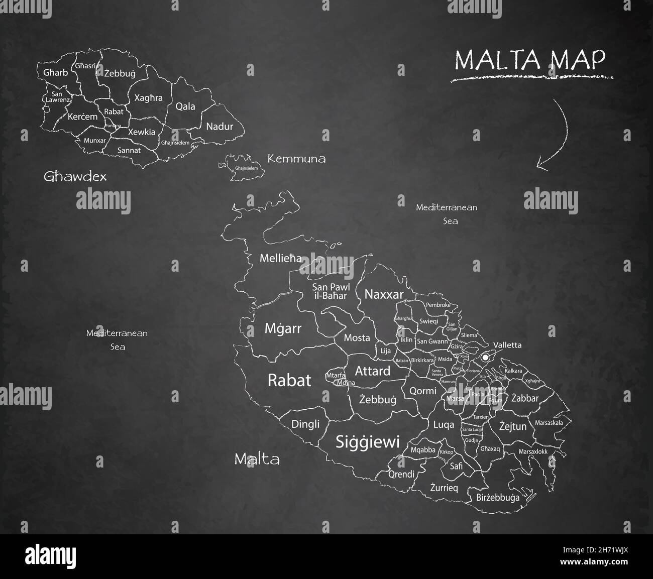 Malta political map capital valletta -Fotos und -Bildmaterial in hoher ...
