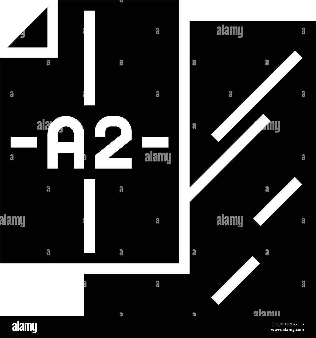 A2-Format für Poster-Druck Glyphen Symbol Vektor-Illustration Stock ...