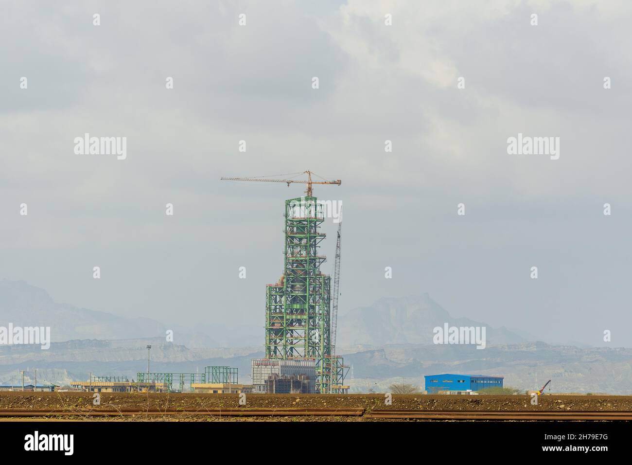 Ein Abschnitt des petrochemischen Komplexes Mokran in chabahar, iran ...