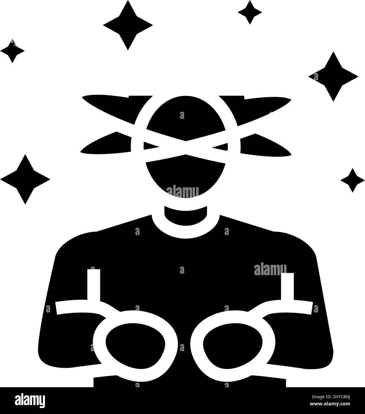 Schwindel oder Benommenheit Glyphen Symbol Vektor Illustration Stock ...