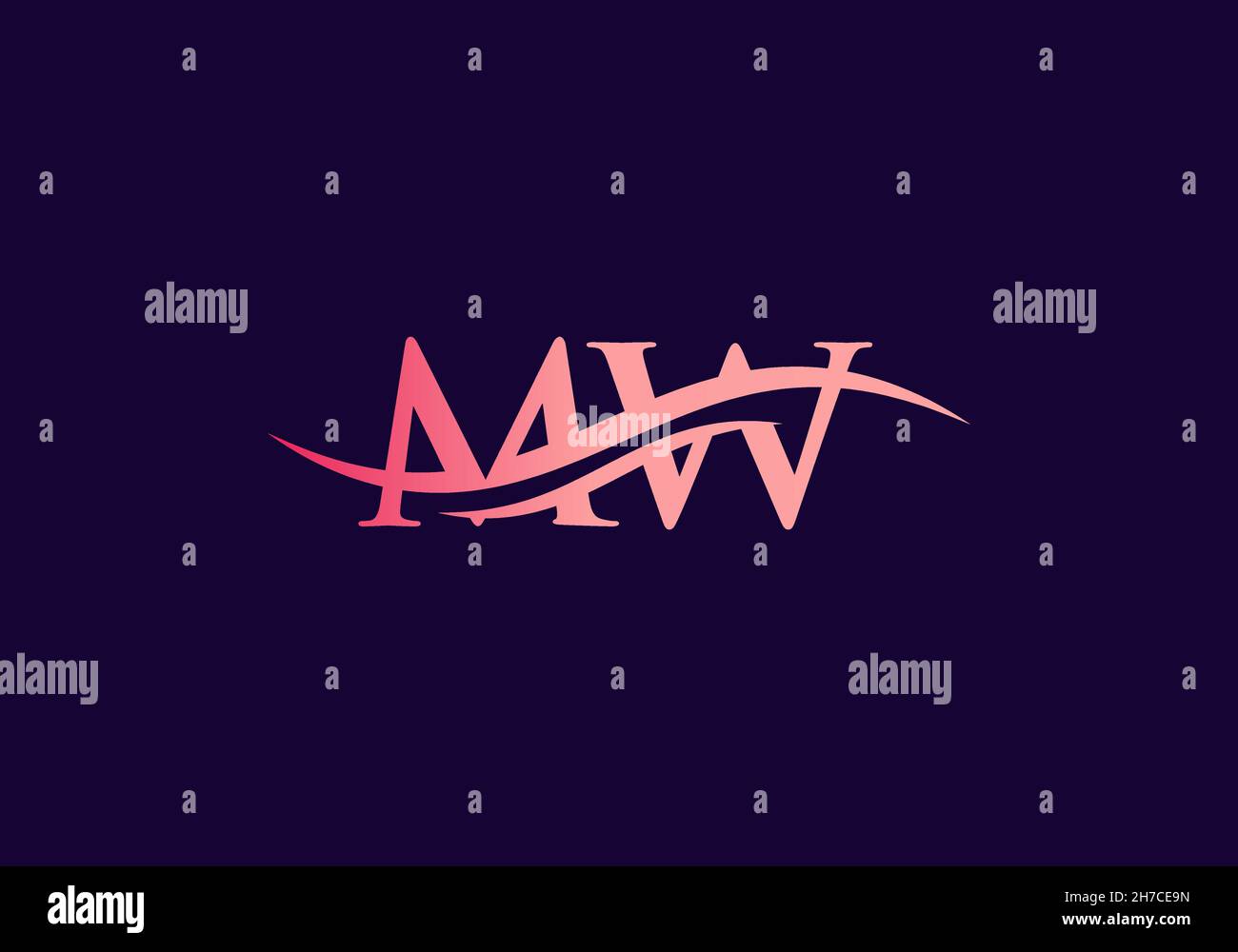 Ursprüngliche Vorlage für mit Buchstaben verknüpftes MW-Logo. Swoosh ...