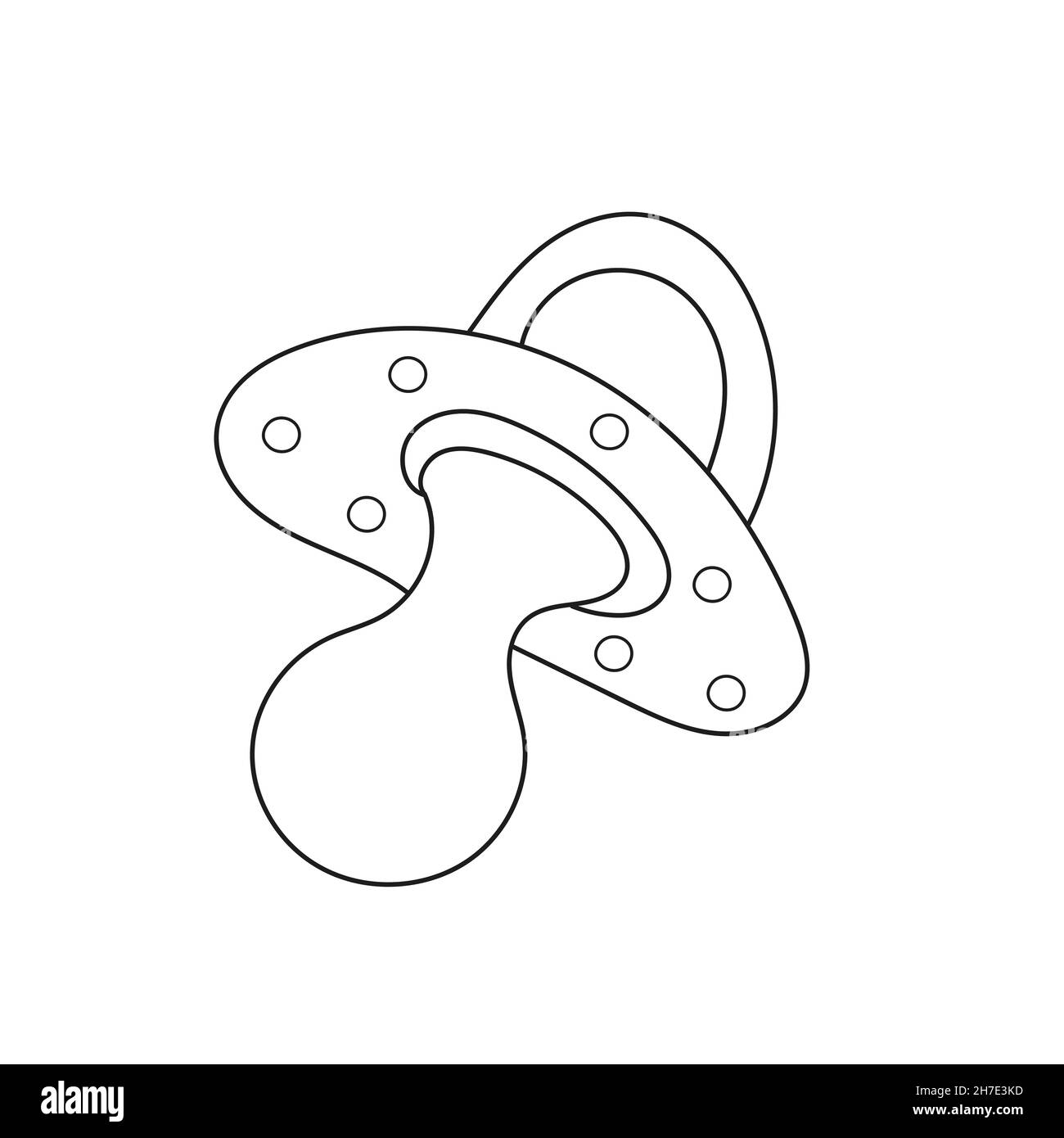Einfache Malseite. Schnuller für Baby - Bild ausmalen. Arbeitsblatt ...