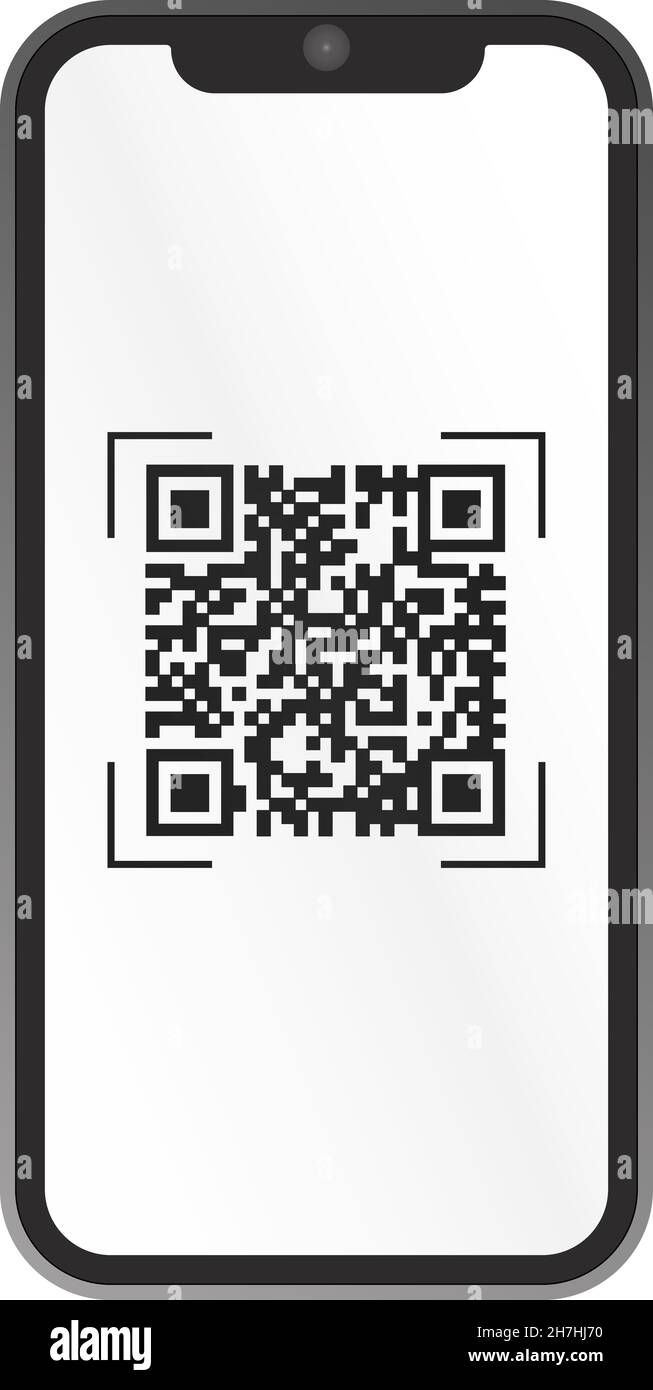 QR-Code auf dem Telefon. Barcode auf Smartphone-Display.Barcode ...
