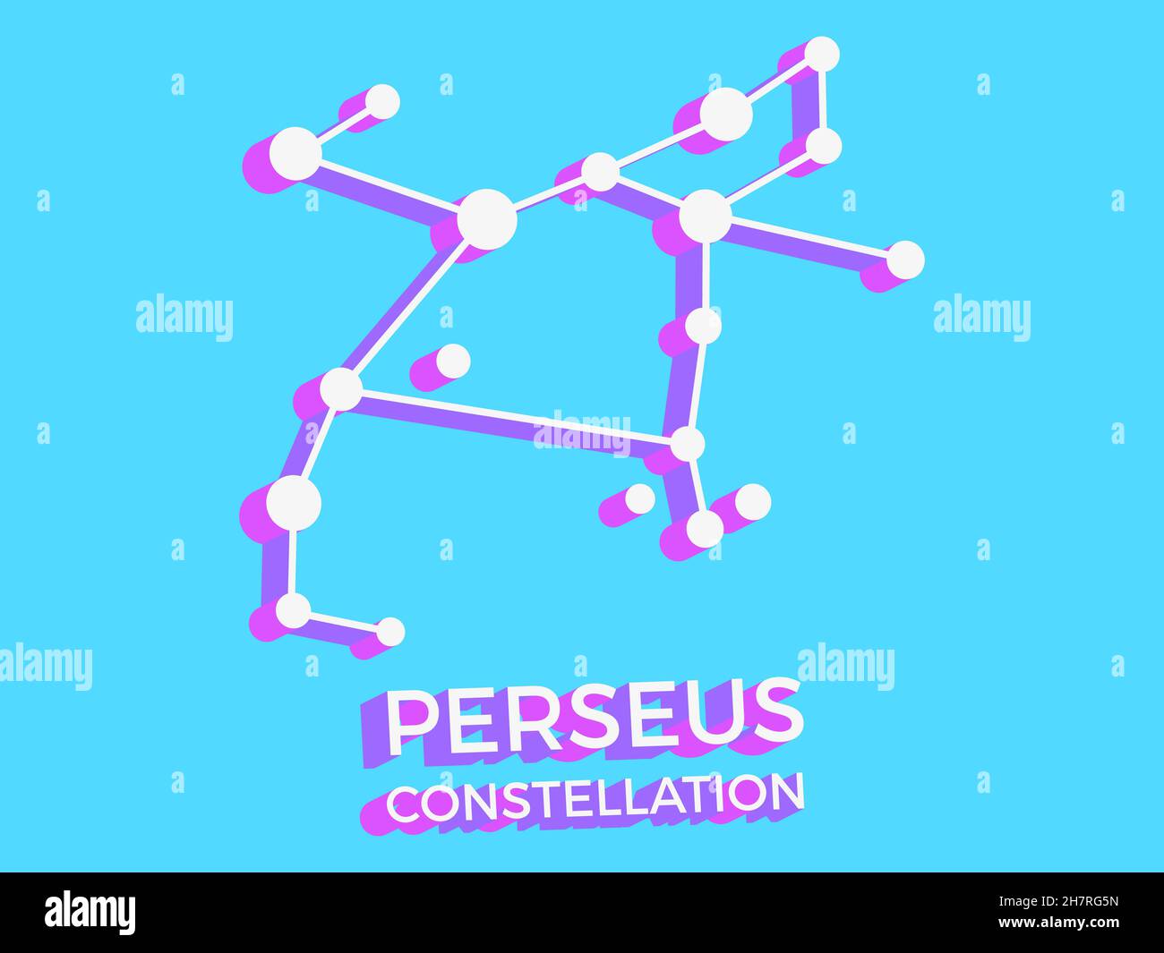 Perseus Sternbild 3D Symbol. Sternbild-Symbol im isometrischen Stil auf ...