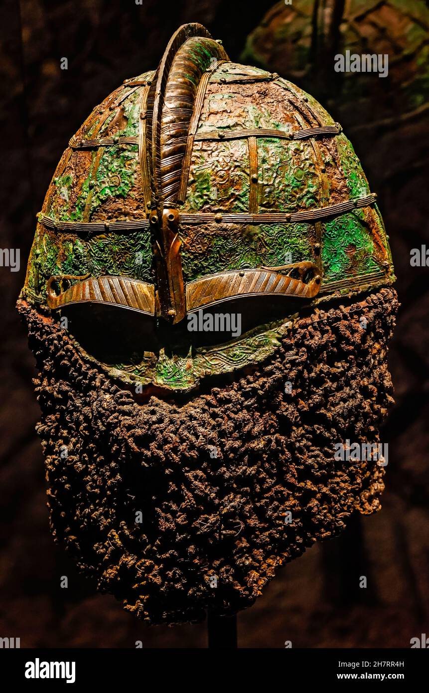 Ein Wikinger-Kriegerhelm aus dem 7th. Jahrhundert ist in der ...
