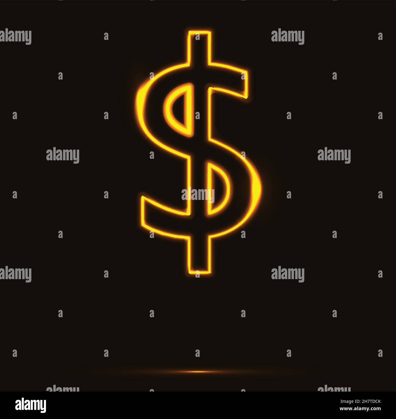 Goldener Dollar Zeichen Vektor Illustration. Schmelzendes Gold-Zeichen ...