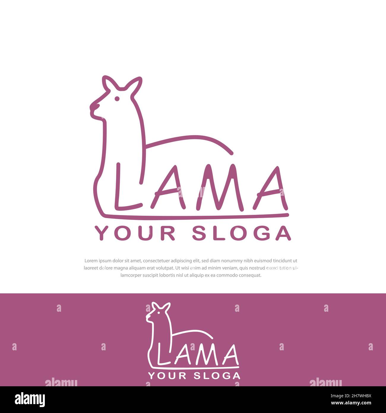 Lama stilisierte Linie Logo Vektor Illustration Stock-Vektorgrafik - Alamy