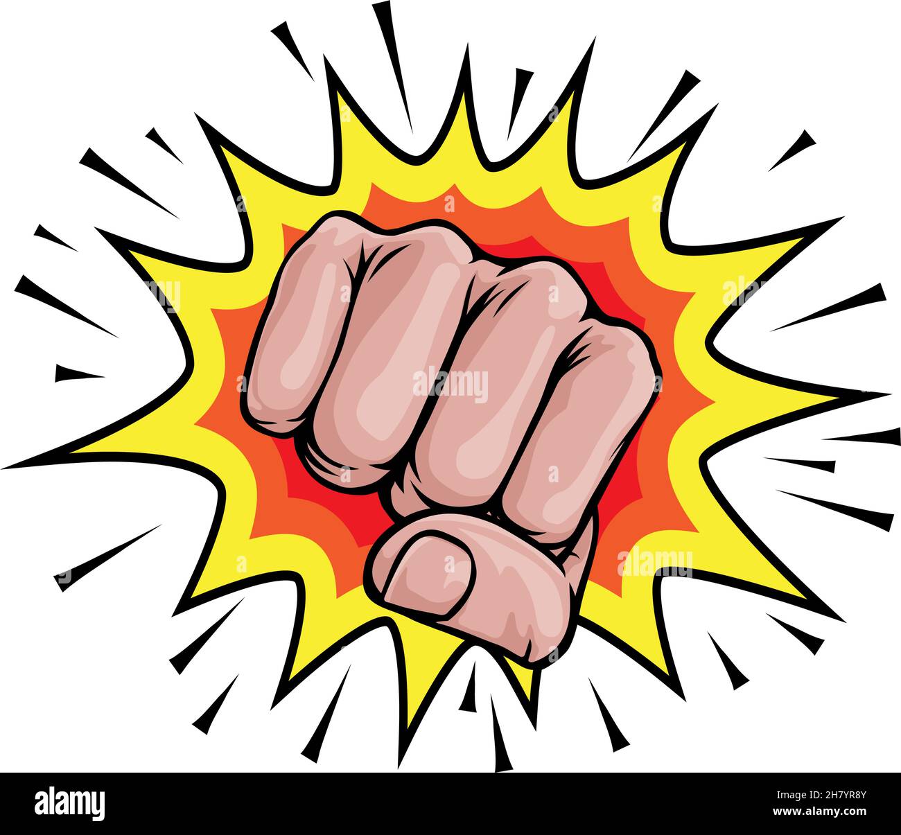 Faust Punch Hand Comic Pop Art Explosion Cartoon Stock-Vektorgrafik - Alamy