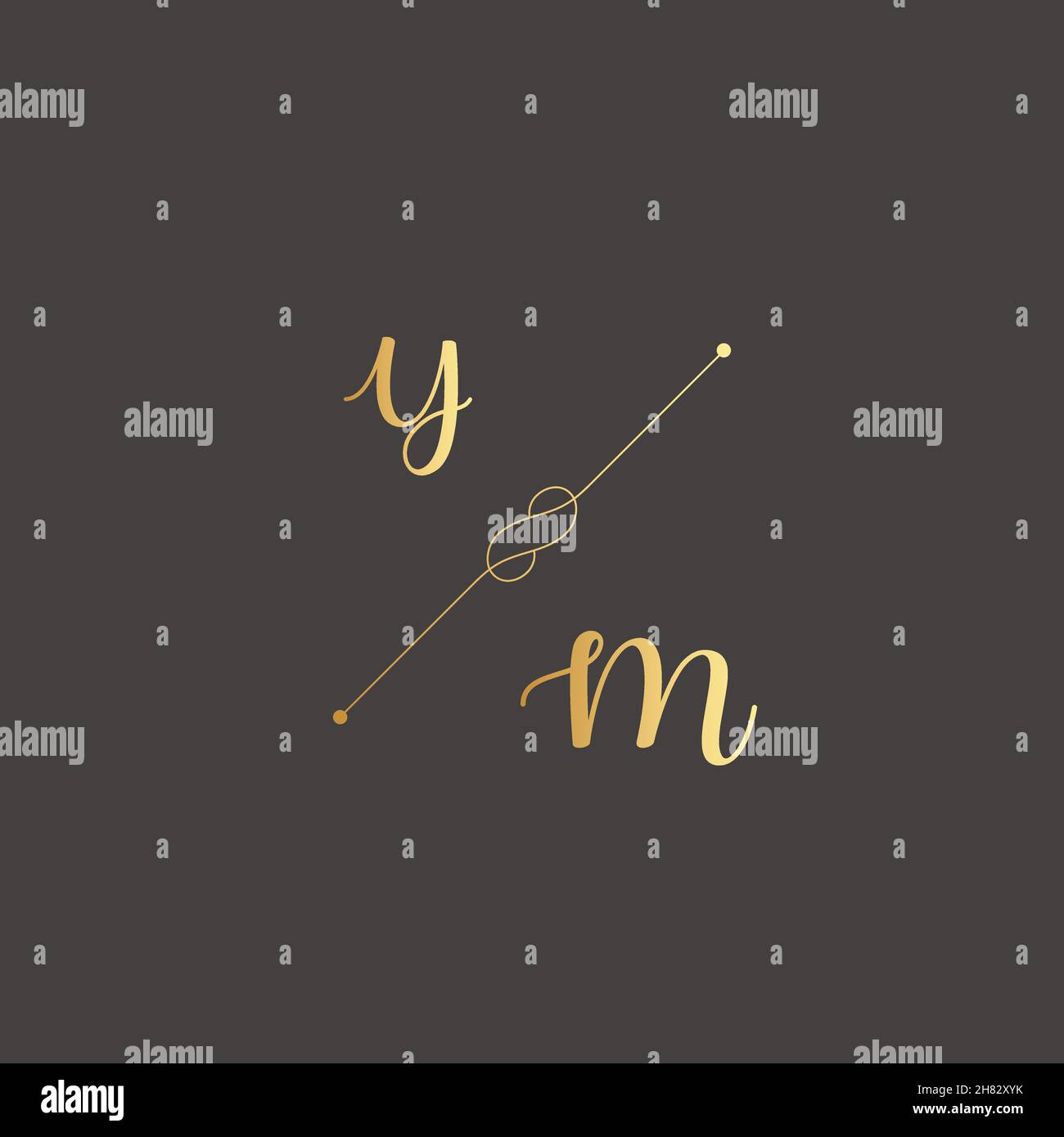 YM Initials Letter Alphabet Aquarell Logo Branding Set Kollektion ...