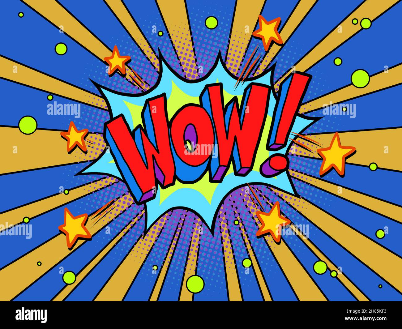 Comic-Schriftzug Wow Hand Zeichnung Retro vintage. Vektor helle Cartoon ...