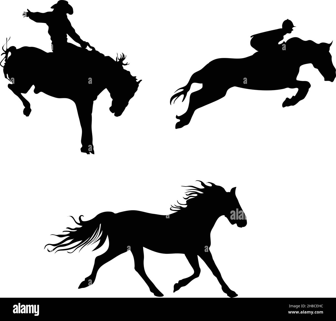 Pferde Silhouette Vektor Illustration isoliert Stock-Vektorgrafik - Alamy