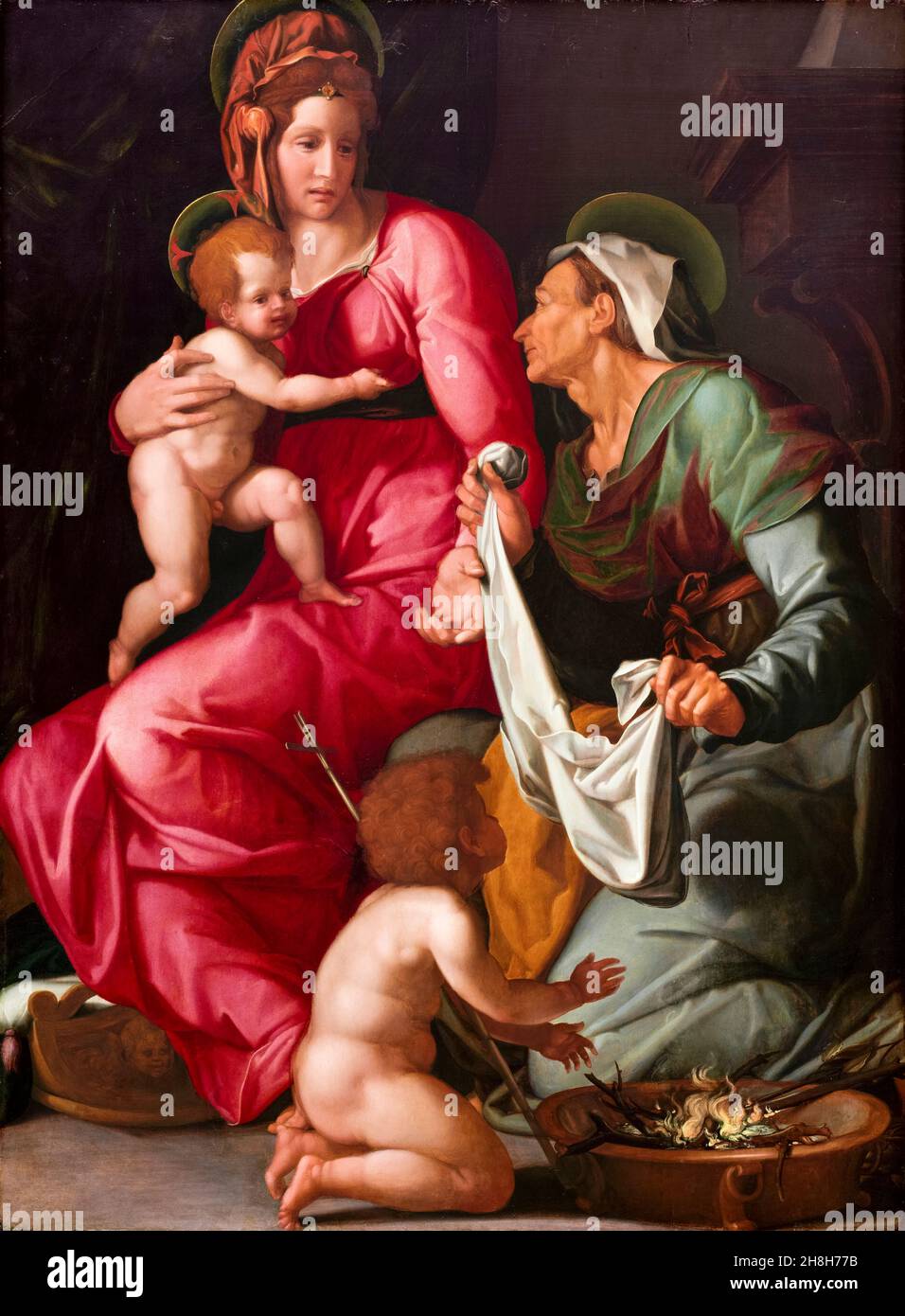 Madonna mit Kind und der Heiligen Elisabeth und Johannes dem Täufer, Gemälde von Jacopino del ...