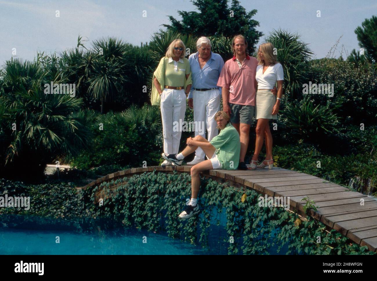 Gunter Sachs mit Ehefrau Mirja, Sohn Carl Alexander und Sohn Christian ...