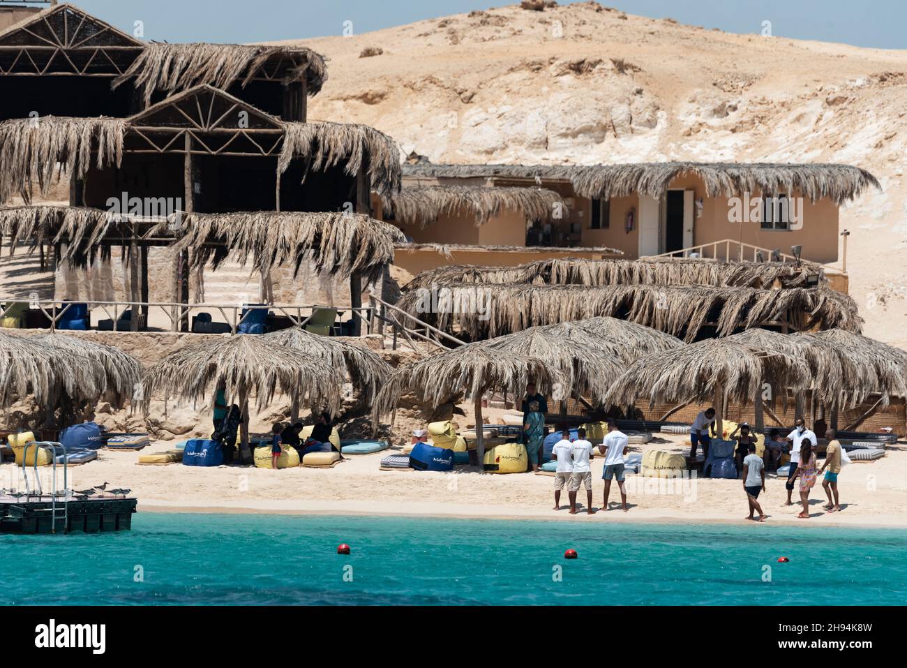 Hurghada, Ägypten - 29. August 2021: Mahmya Beach auf der Insel Giftun ...
