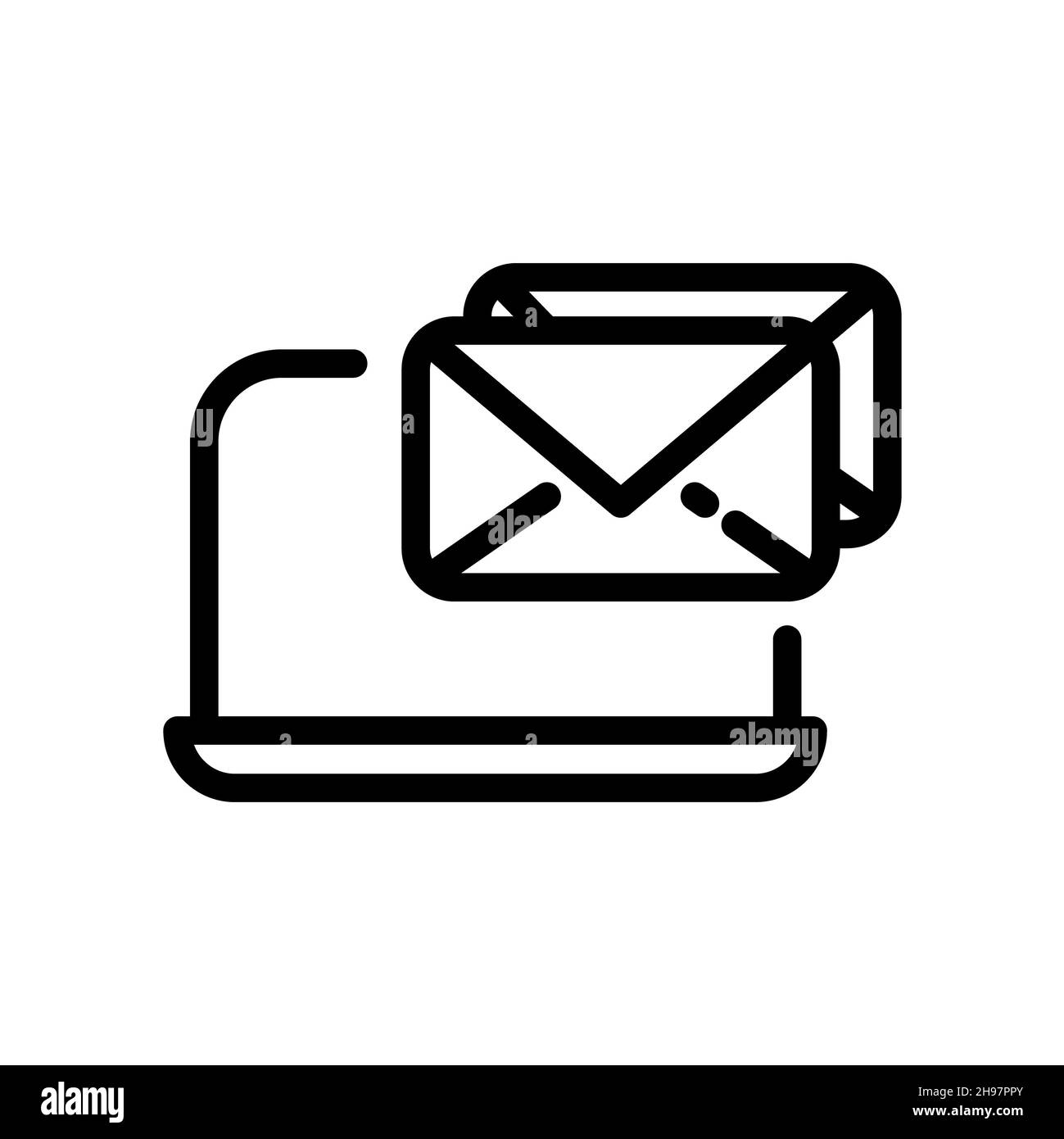 E-Mail-Symbol. Nachricht senden Piktogramm für Web. Linienhub-Vektor ...