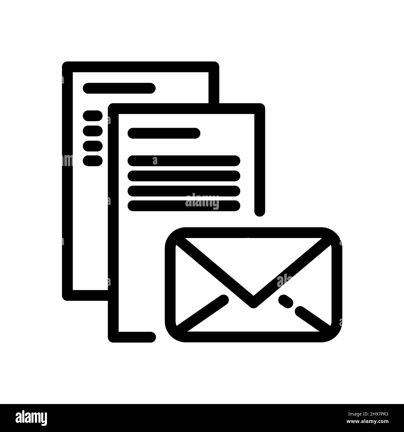 E-Mail-Symbol. Nachricht senden Piktogramm für Web. Linienhub-Vektor ...