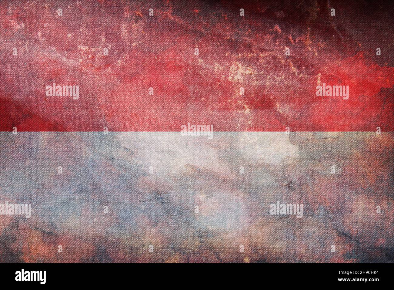 Draufsicht der Retro-Flagge des Kantons Solothurn, Schweiz mit Grunge ...