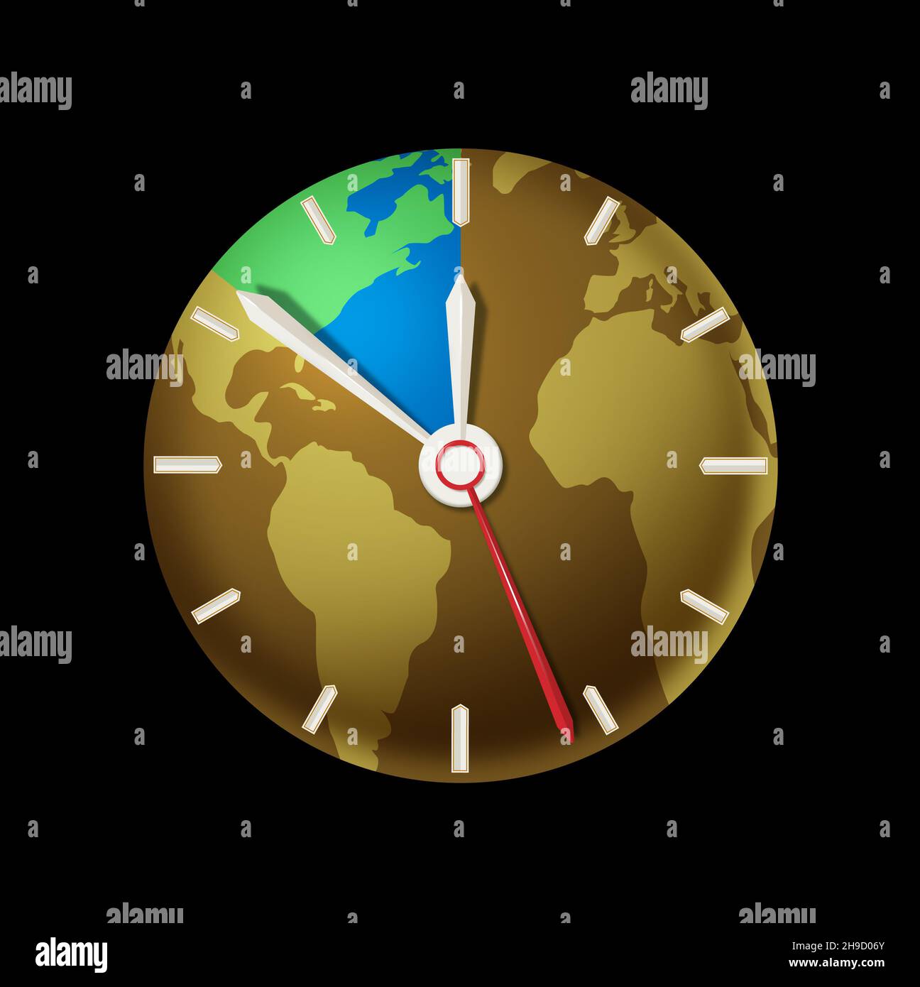 Uhr mit erde -Fotos und -Bildmaterial in hoher Auflösung – Alamy