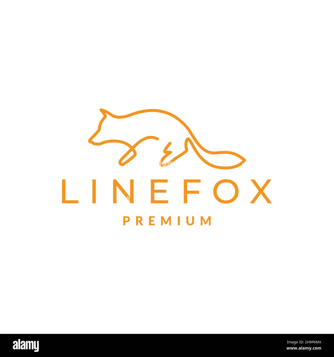 Kontinuierliche Linien Fuchs springen Logo Symbol Symbol Vektor Grafik ...