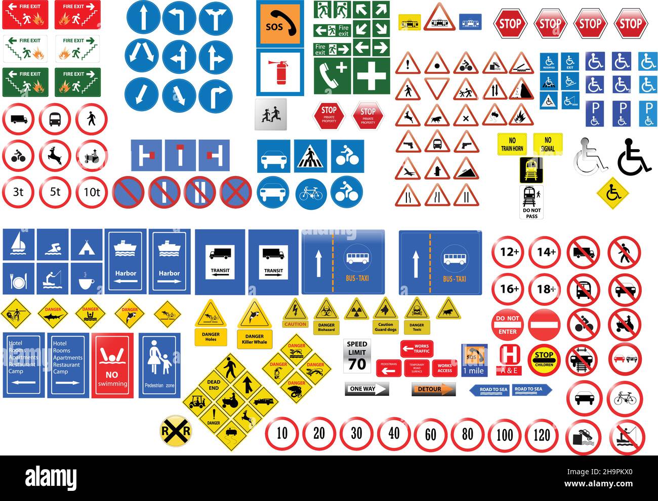 Zeichen und Symbole Sammlung Vektor Illustration Stock-Vektorgrafik - Alamy