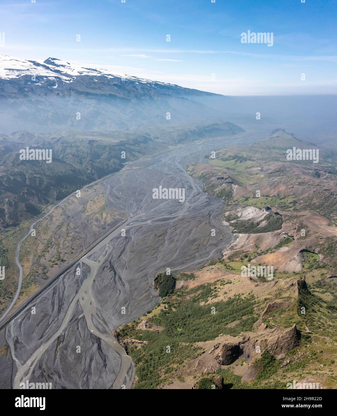 Eyjafjallajoekull Gletscher, Luftbild, Panorama, Berge und ...