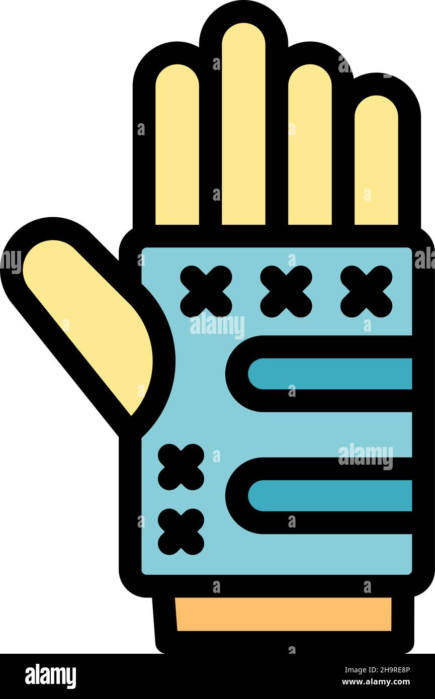 Verbandssymbol. Umriss Hand in Verband Vektor Symbol Farbe flach ...