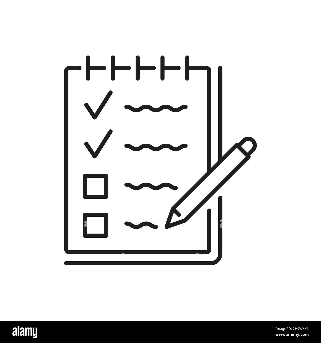 Symbol für Checkliste oder Plan-Übersicht, Plan oder Erinnerung mit ...
