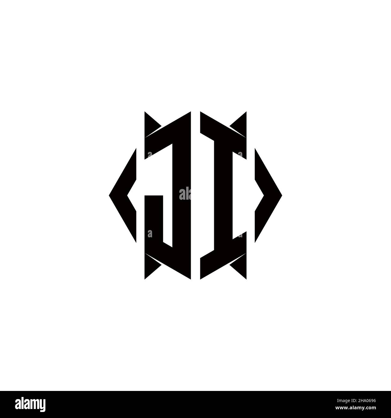 JI Logo Monogramm mit Schild Form Designs Vorlage Vektor-Symbol modern ...