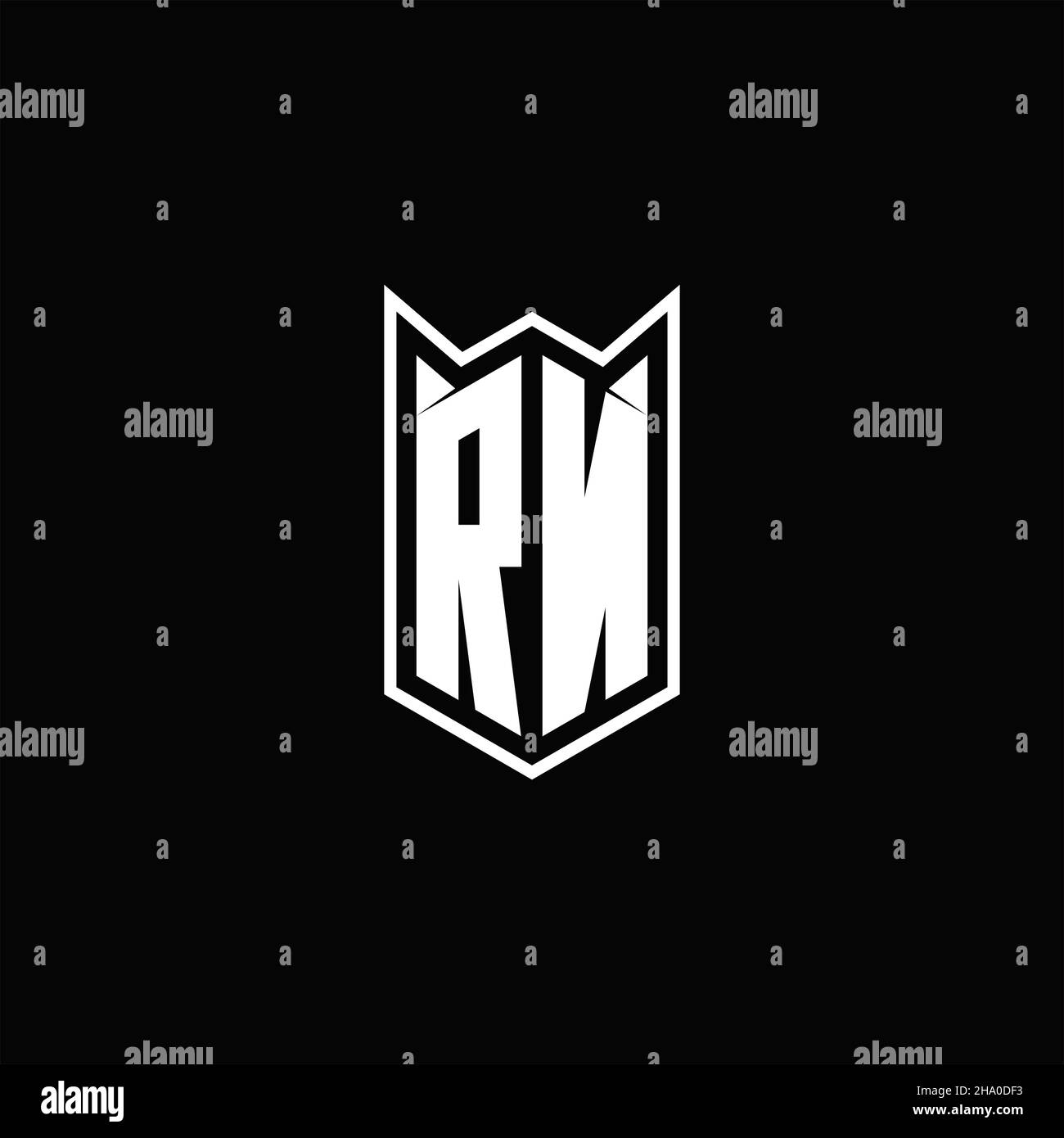 RN Logo Monogramm mit Schild Form Designs Vorlage Vektor-Symbol modern ...