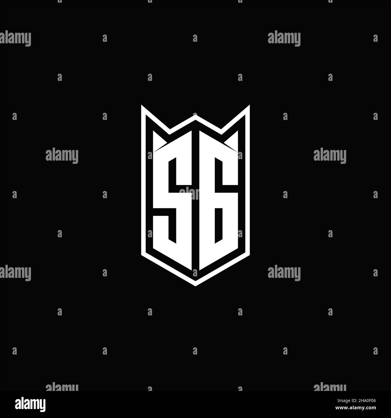 SG Logo Monogramm mit Schild Form Designs Vorlage Vektor-Symbol modern ...