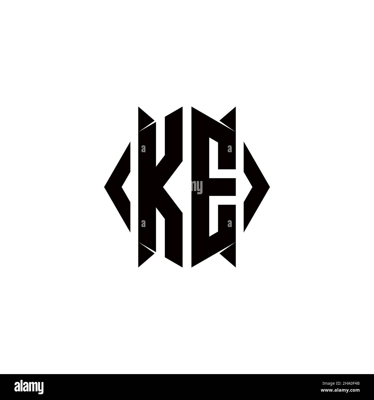 KE Logo Monogramm mit Schild Form Designs Vorlage Vektor-Symbol modern ...