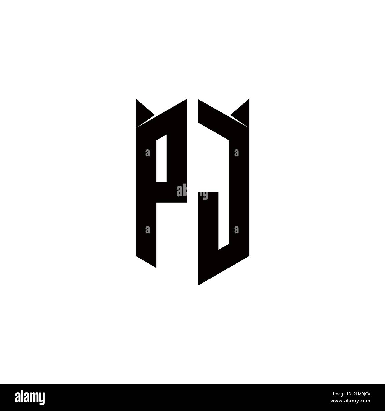 PJ Logo Monogramm mit Schild Form Designs Vorlage Vektor-Symbol modern ...