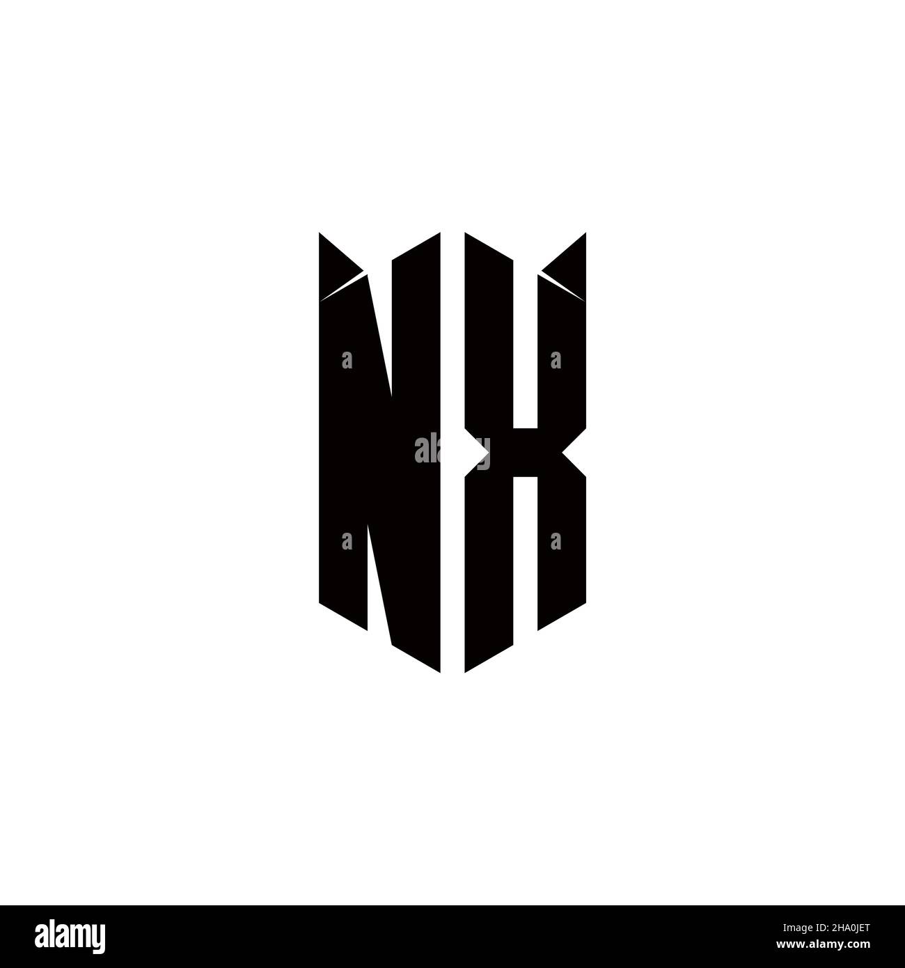 NX Logo Monogramm mit Schild Form Designs Vorlage Vektor-Symbol modern ...