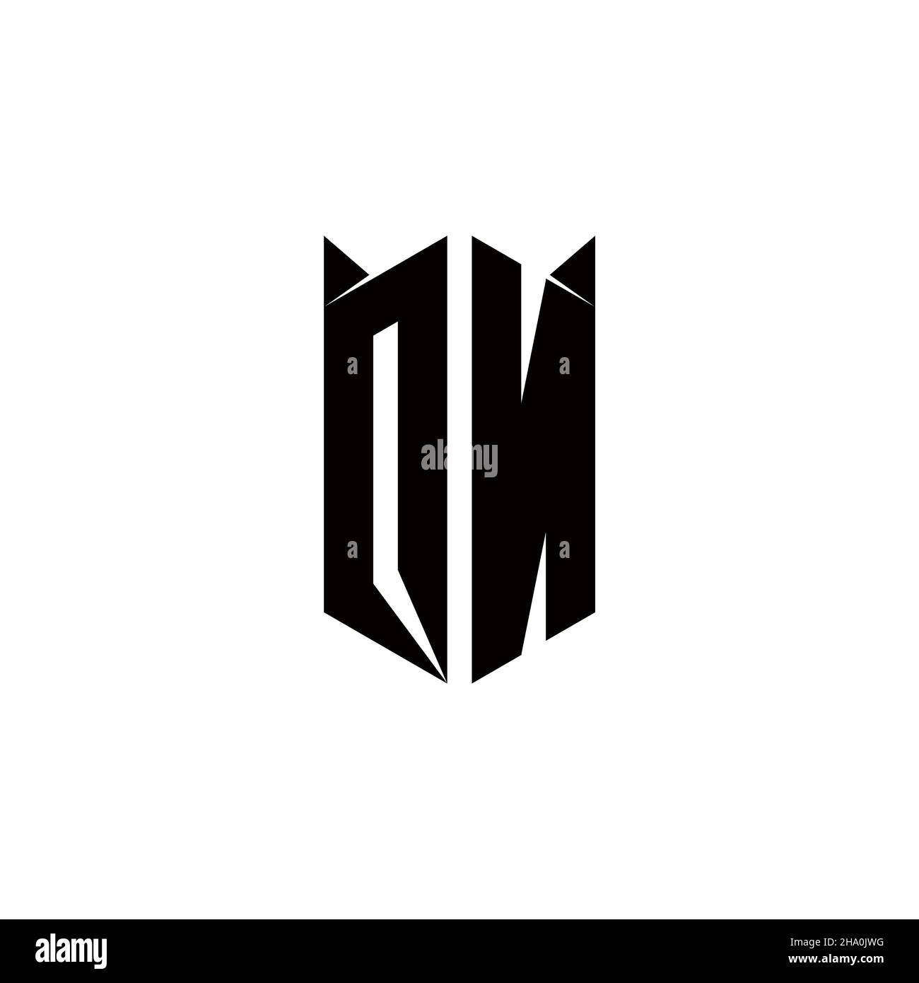 QN Logo Monogramm mit Schild Form Designs Vorlage Vektor-Symbol modern ...