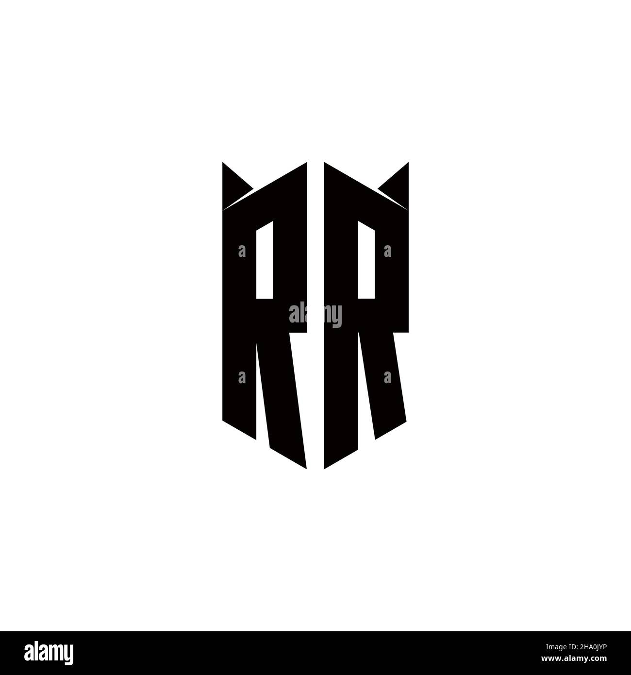 RR Logo Monogramm mit Schild Form Designs Vorlage Vektor-Symbol modern ...