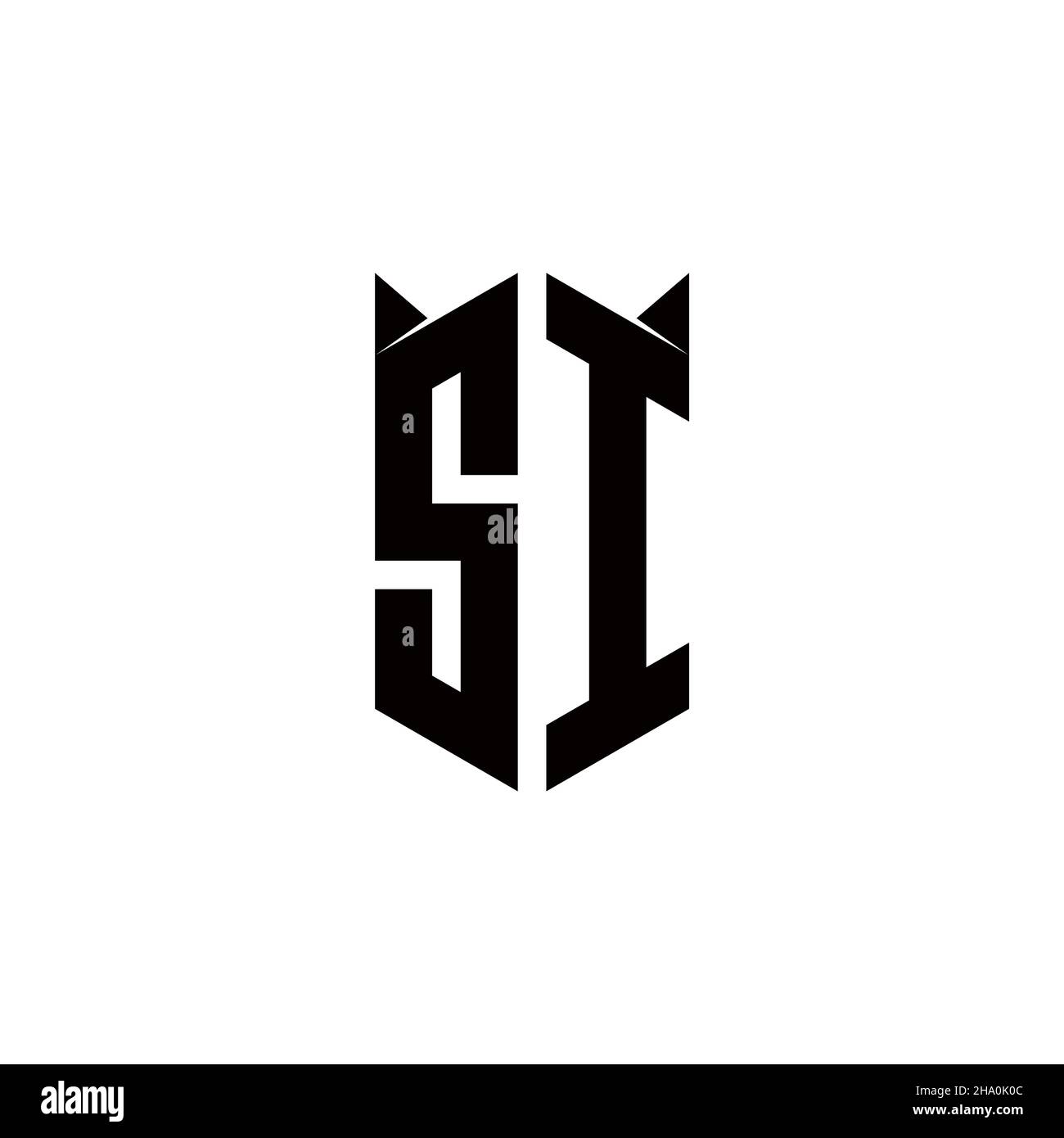 SI Logo Monogramm mit Schild Form Designs Vorlage Vektor-Symbol modern ...
