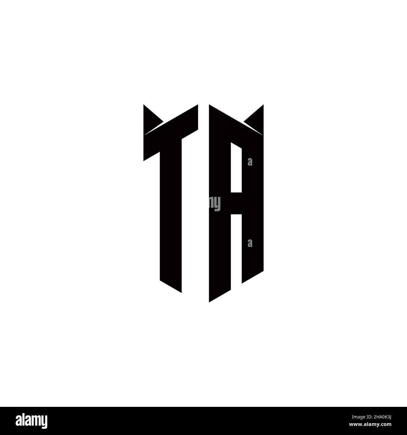 TA Logo Monogramm mit Schild Form Designs Vorlage Vektor-Symbol modern ...